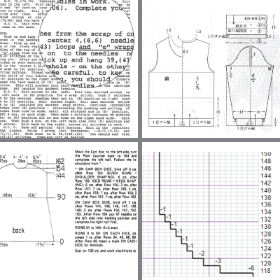 Machine Knitting | Comparing Machine Knitting Pattern Formats